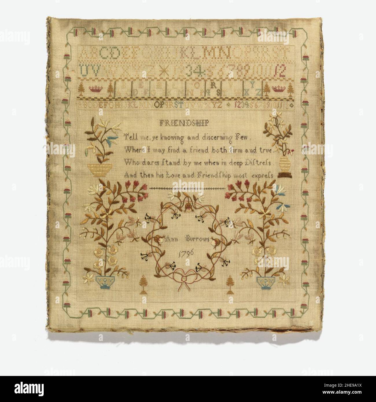 Sampler (England), 1796 Stock Photo - Alamy