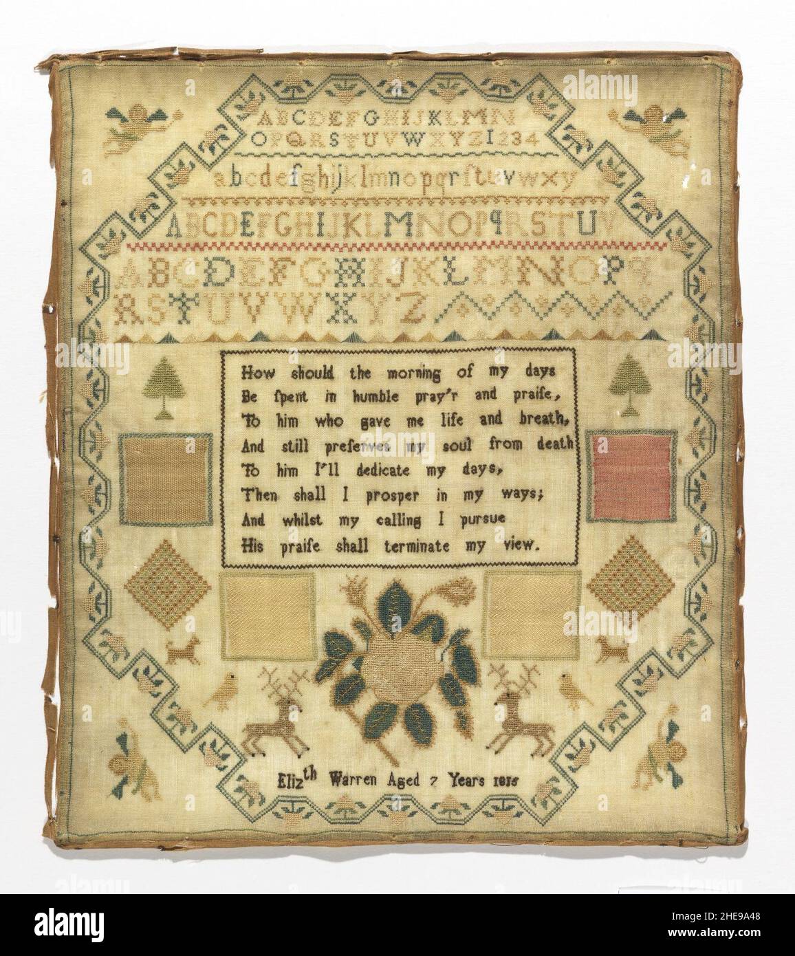 Sampler (England), 1815 Stock Photo - Alamy