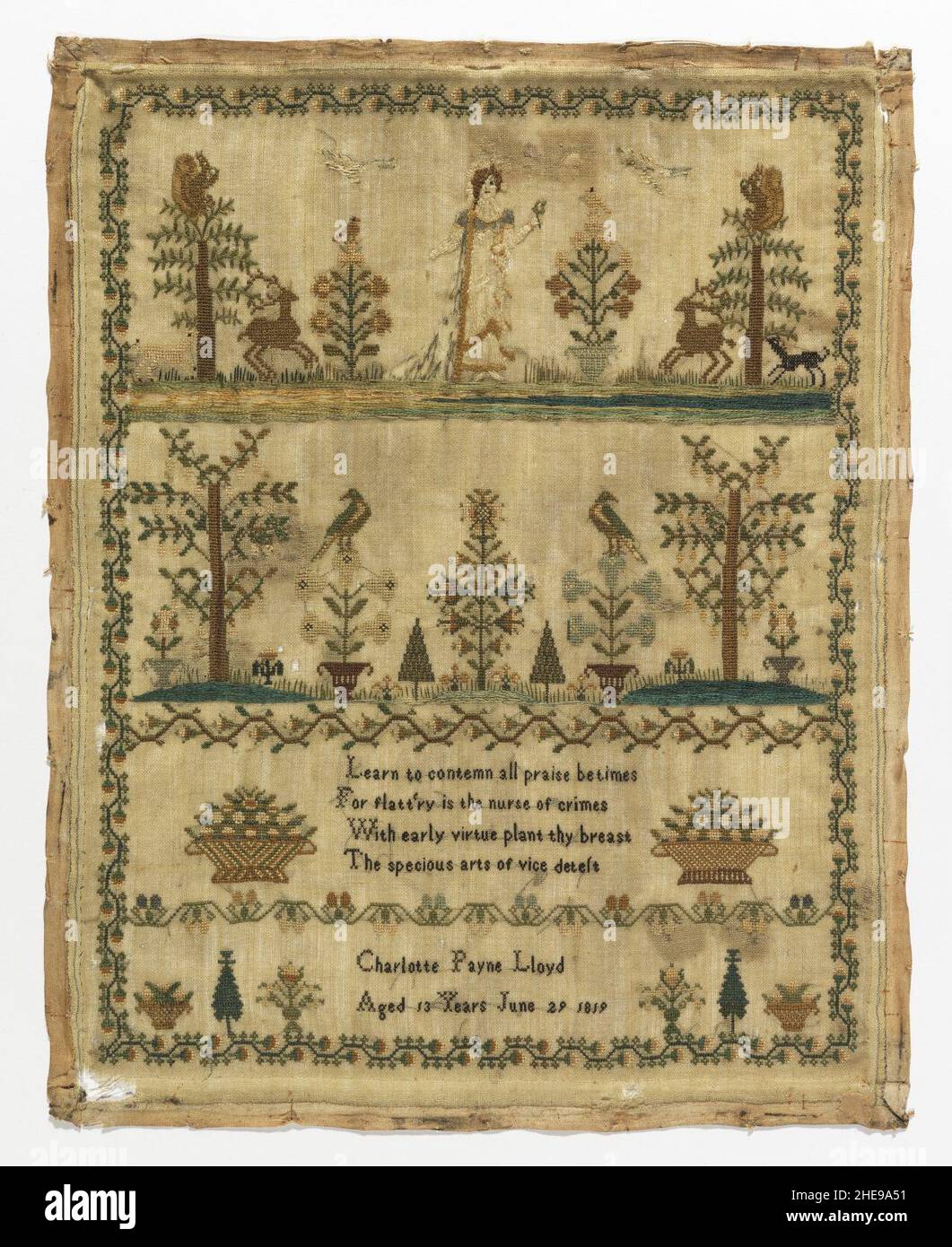 Sampler (England), 1819 Stock Photo - Alamy