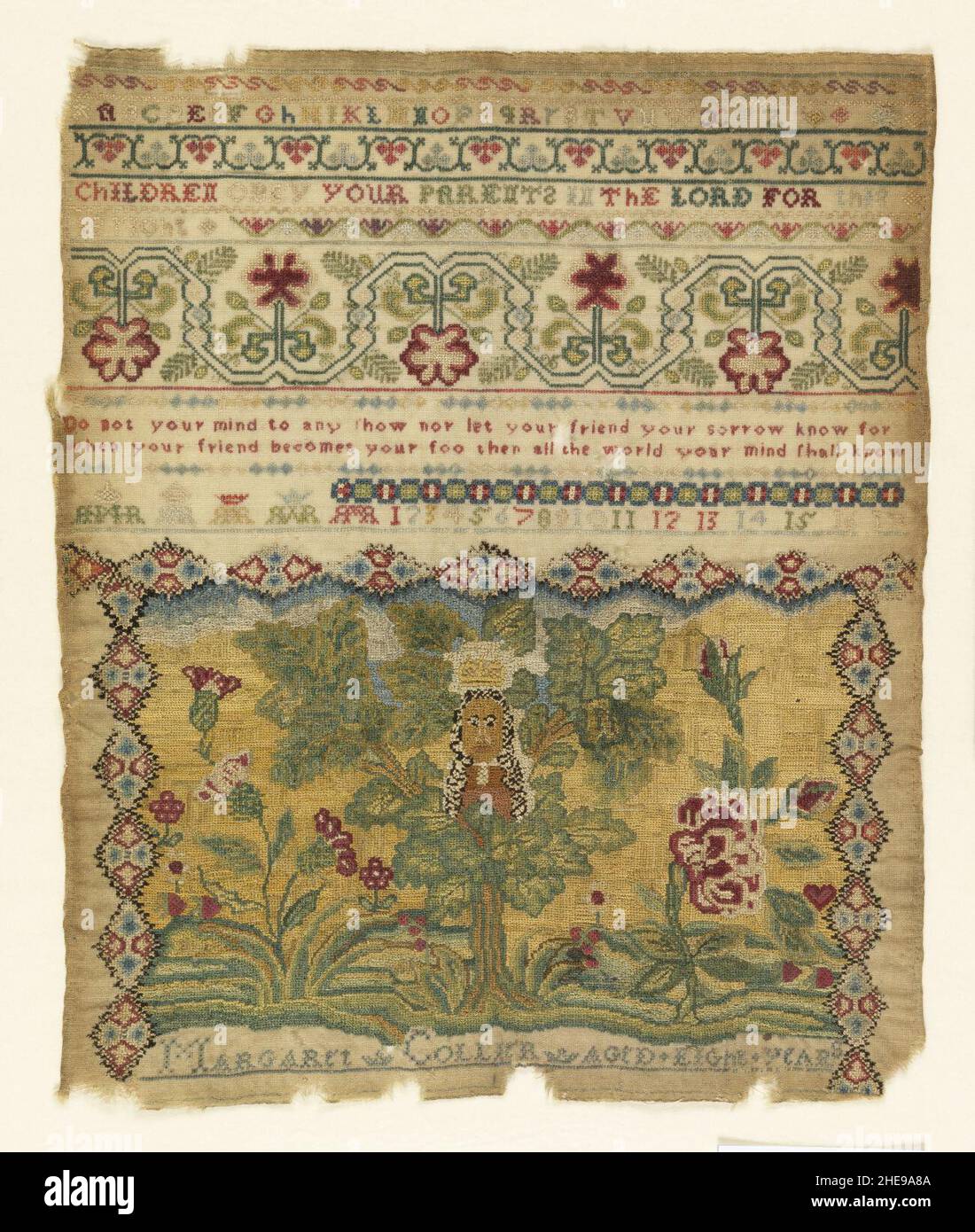 Sampler (England), late 17th century Stock Photo - Alamy