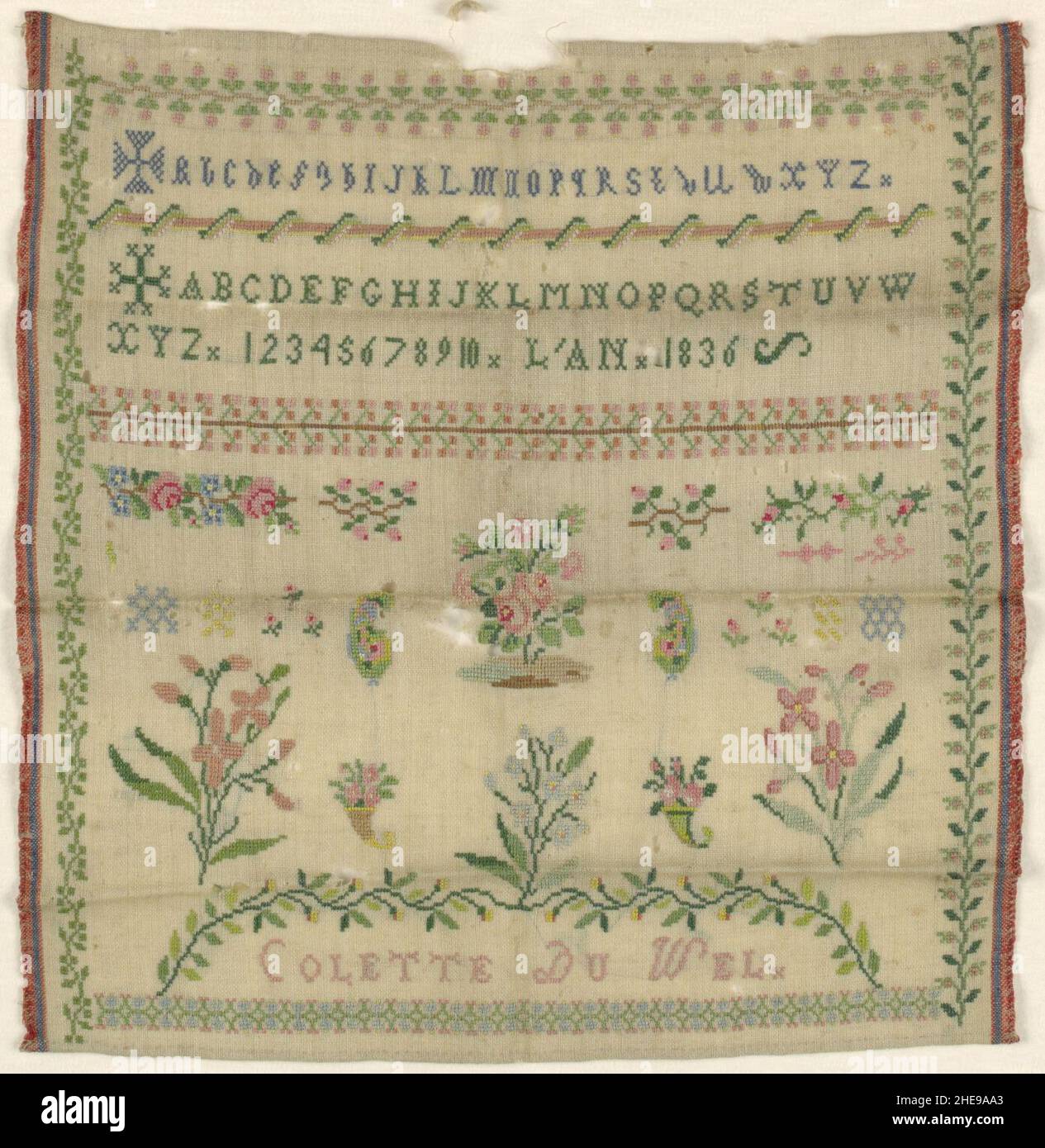 Sampler (France), 1836 Stock Photo - Alamy
