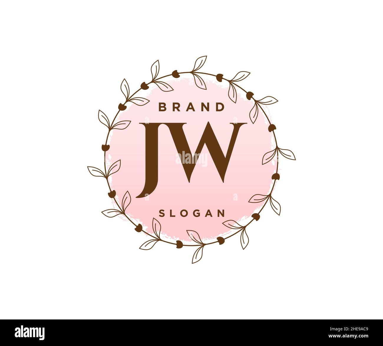 JW feminine logo. Usable for Nature, Salon, Spa, Cosmetic and Beauty ...