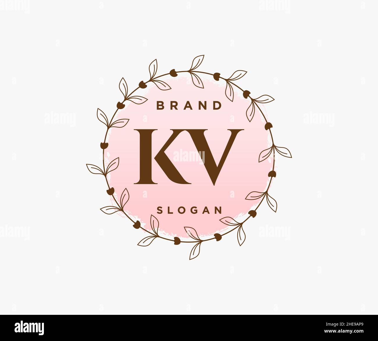 KV feminine logo. Usable for Nature, Salon, Spa, Cosmetic and Beauty ...