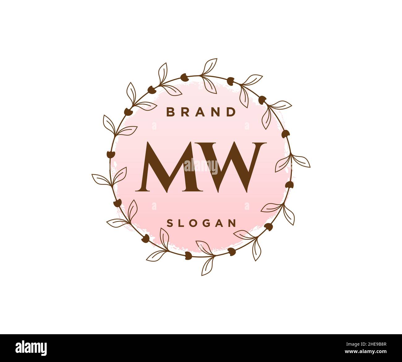 MW feminine logo. Usable for Nature, Salon, Spa, Cosmetic and Beauty ...