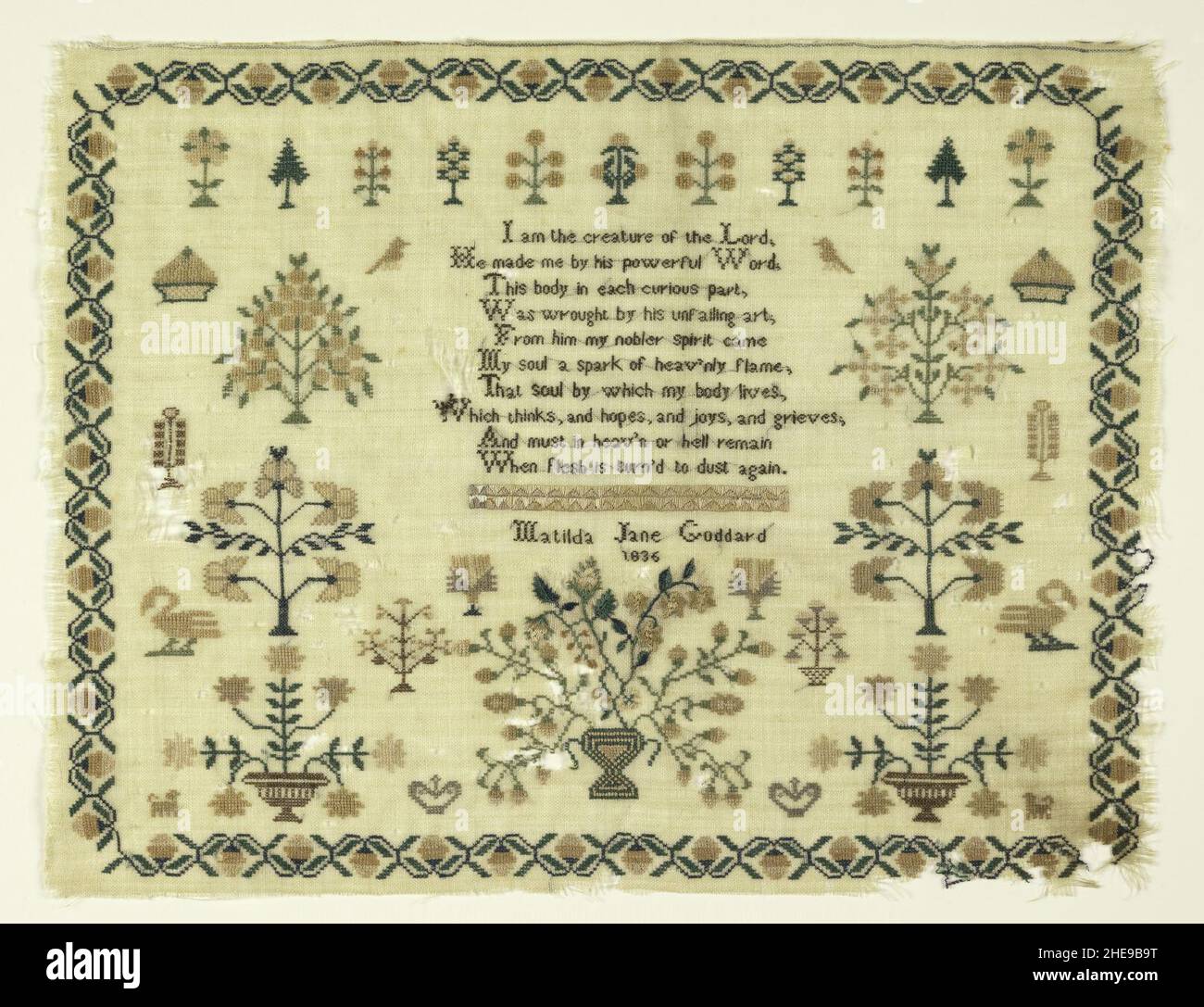 Sampler (USA), 1836 Stock Photo - Alamy