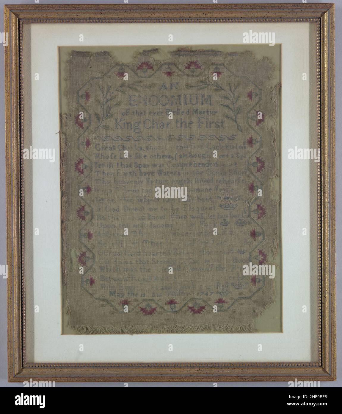 Sampler, An Encomium of that Ever Blessed Martyr King Charles the First ...
