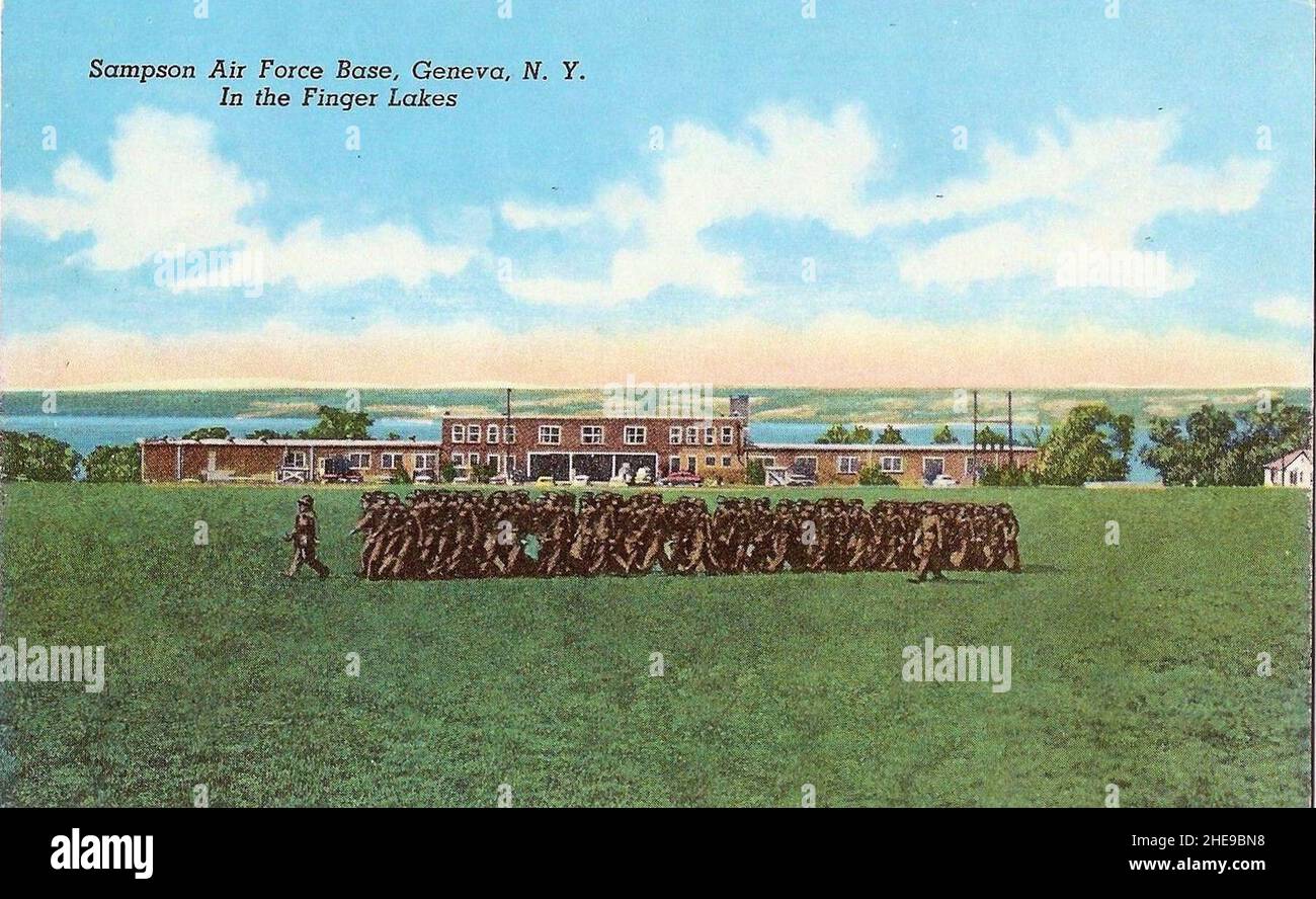 Sampson Air Force Base - Drill on Parade Grounds Stock Photo - Alamy