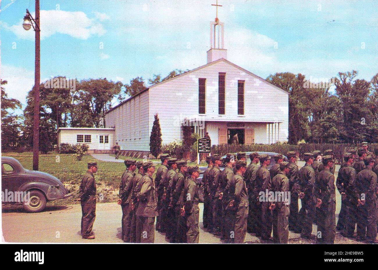 Sampson Air Force Base - Trainees in Front of Base Chapel Stock Photo ...