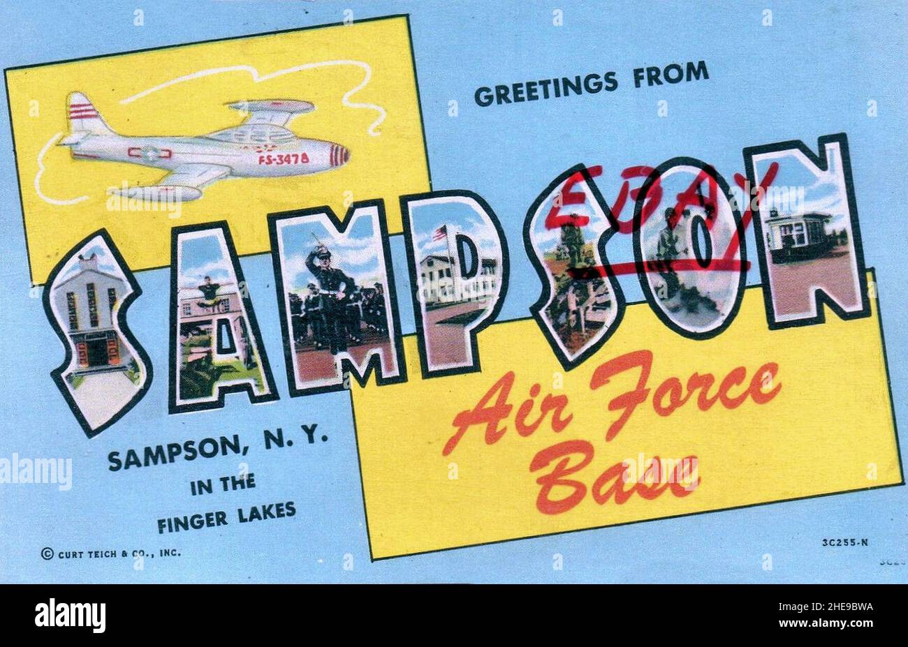 Sampson Air Force Base - Welcome Postcard Stock Photo - Alamy