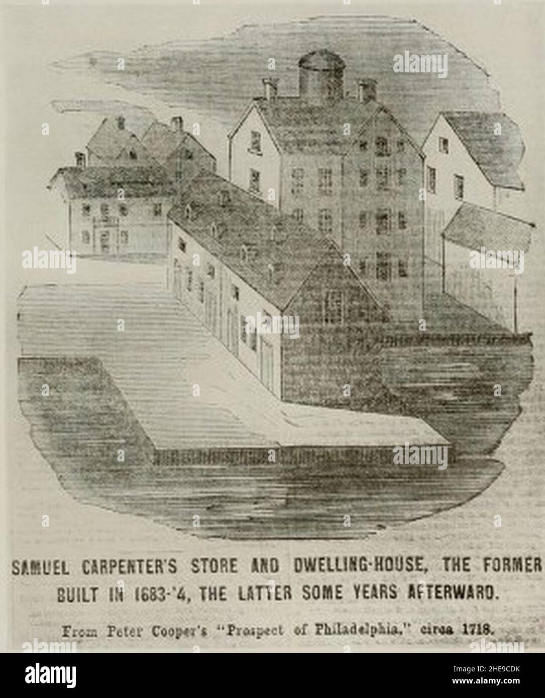 Samuel Carpenter's store, dwelling-house and wharf circa 1714 Stock ...
