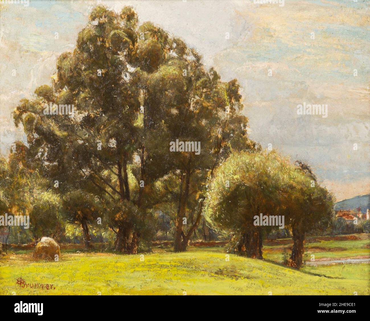 Samuel Brunner - Landscape with Trees Stock Photo - Alamy
