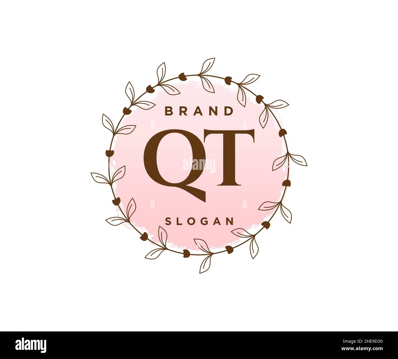 QT feminine logo. Usable for Nature, Salon, Spa, Cosmetic and Beauty ...