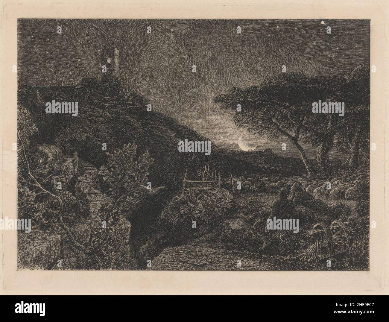 Samuel Palmer - The Lonely Tower Stock Photo - Alamy