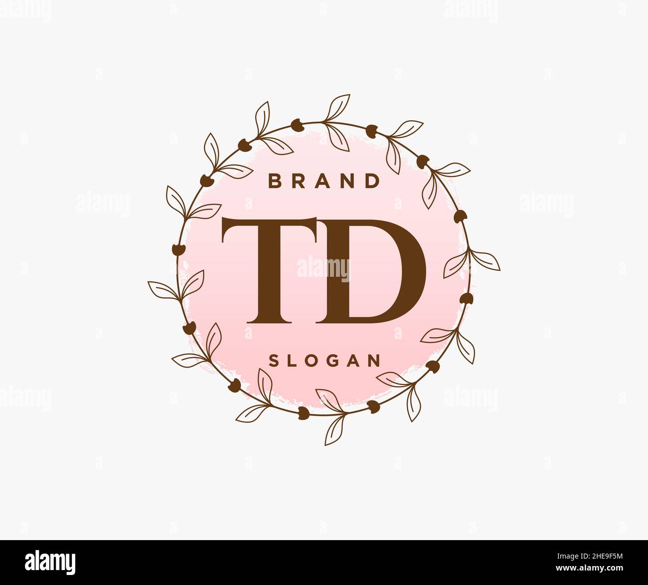 TD feminine logo. Usable for Nature, Salon, Spa, Cosmetic and Beauty ...