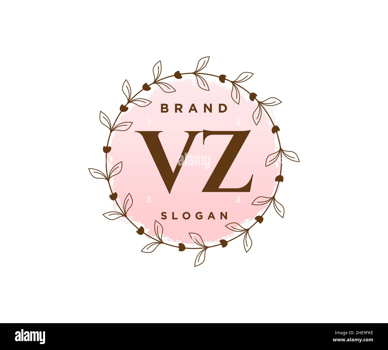 VZ feminine logo. Usable for Nature, Salon, Spa, Cosmetic and Beauty ...