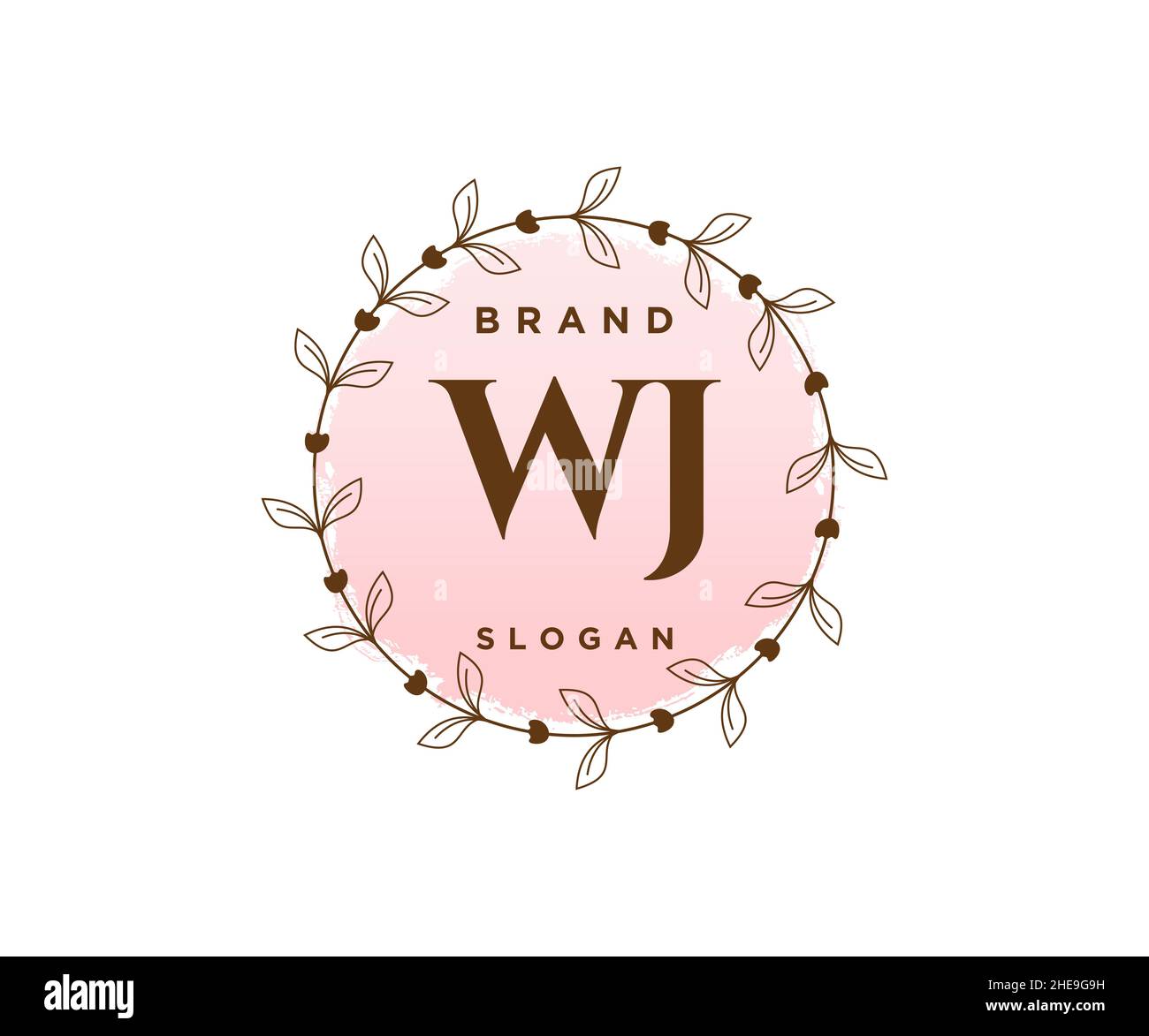 WJ feminine logo. Usable for Nature, Salon, Spa, Cosmetic and Beauty ...