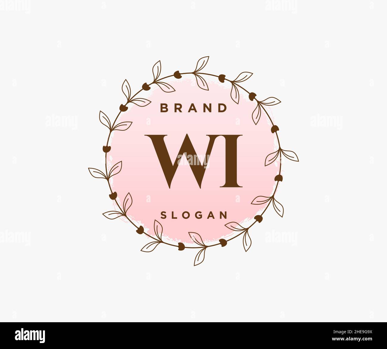 WI feminine logo. Usable for Nature, Salon, Spa, Cosmetic and Beauty ...