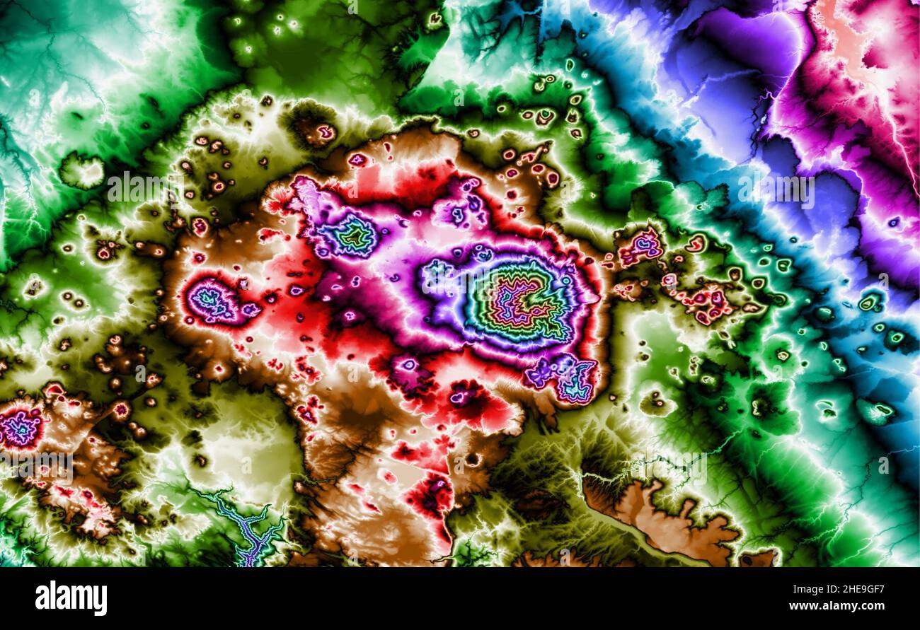 San Francisco Volcanic Field Arizona Topo Rainbow Zebra 2856 Stock ...