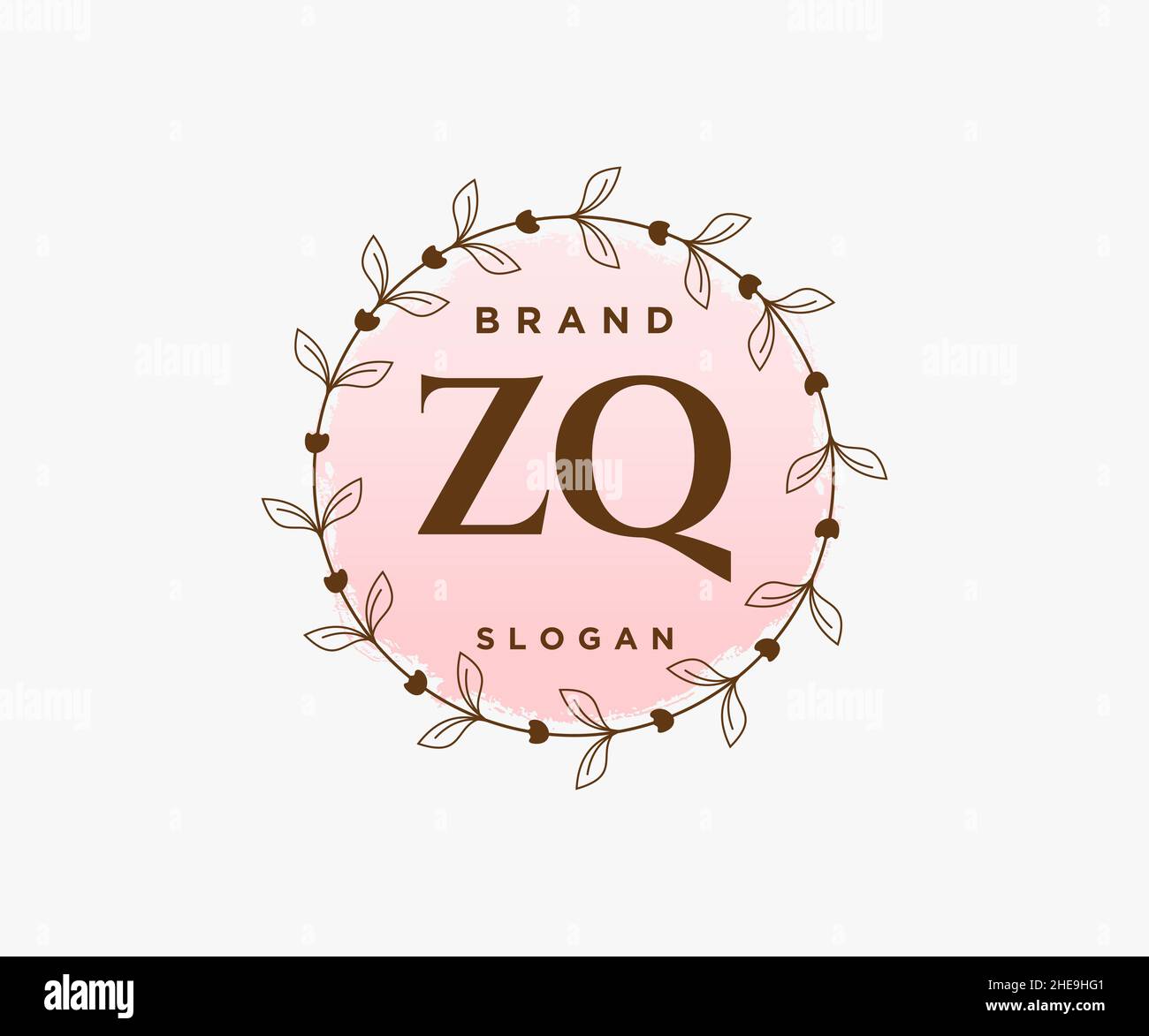 ZQ feminine logo. Usable for Nature, Salon, Spa, Cosmetic and Beauty ...