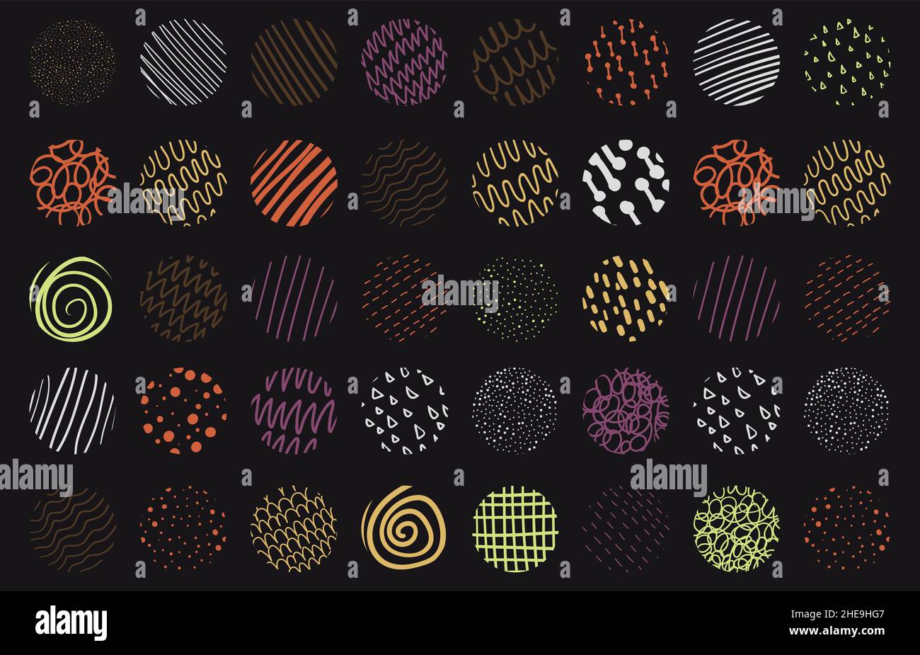 Abstract doodle circles pattern template design of artwork. Simply ...