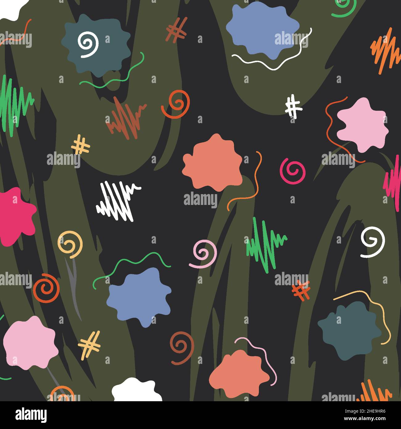 Abstract geometric doodle design with freehand artwork decorative ...