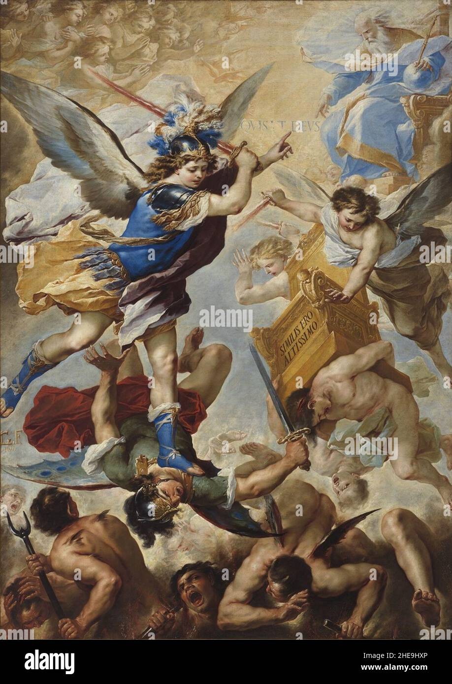 San Michele Arcangelo scaccia gli angeli ribelli - Luca giordano Napoli ...