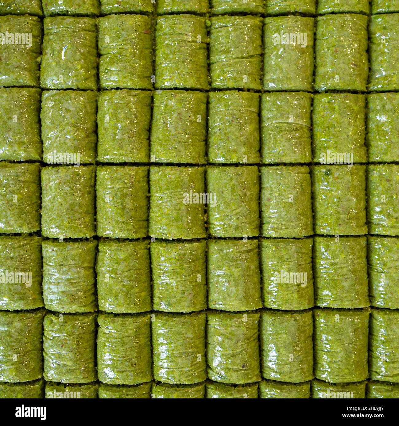 Traditional delicios Turkish baklava with pistachio in Gaziantep ...