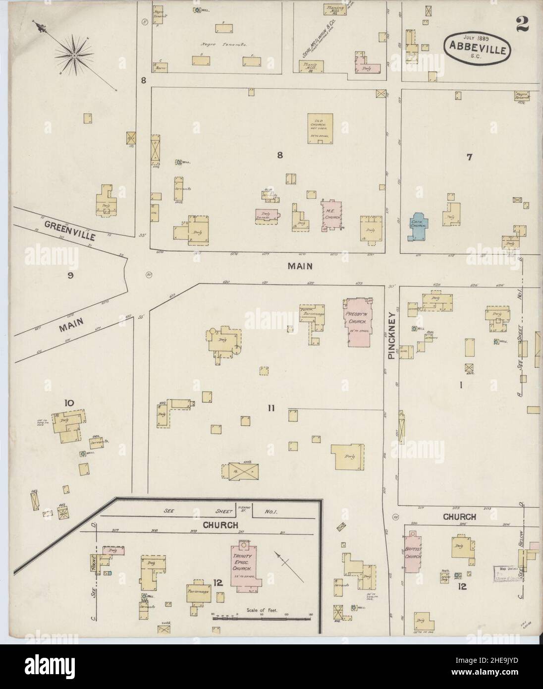 Abbeville county map hi-res stock photography and images - Alamy