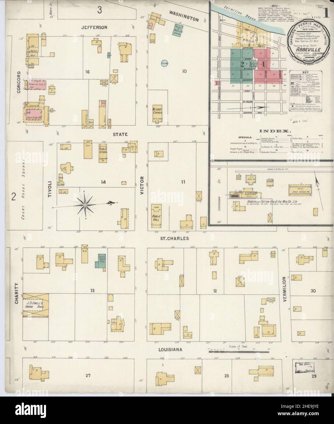 Sanborn Fire Insurance Map from Abbeville, Vermilion Parish, Louisiana ...