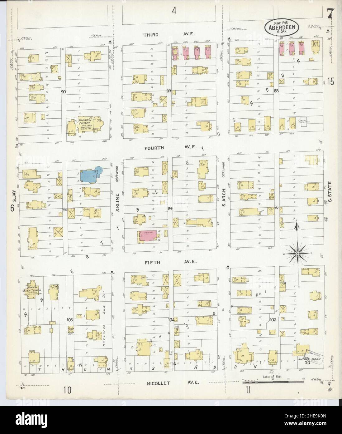 Map of aberdeen south dakota hi-res stock photography and images - Alamy