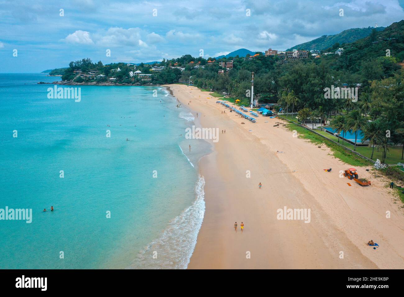 Aerial view of Kata and Kata Noi beach in Phuket province, in Thailand ...