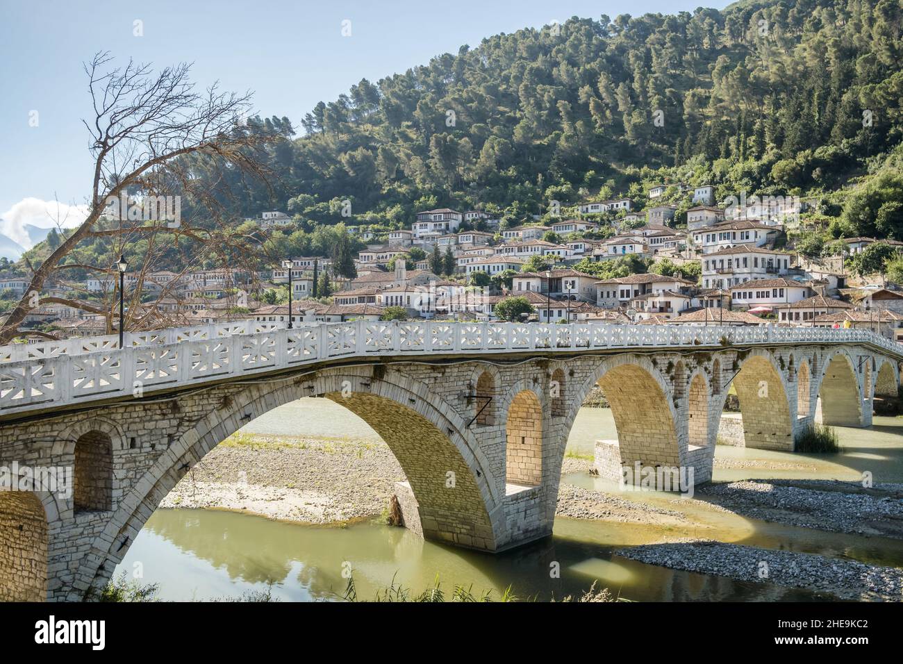 Historic Gorica bridge in Berat town, Albania Stock Photo - Alamy