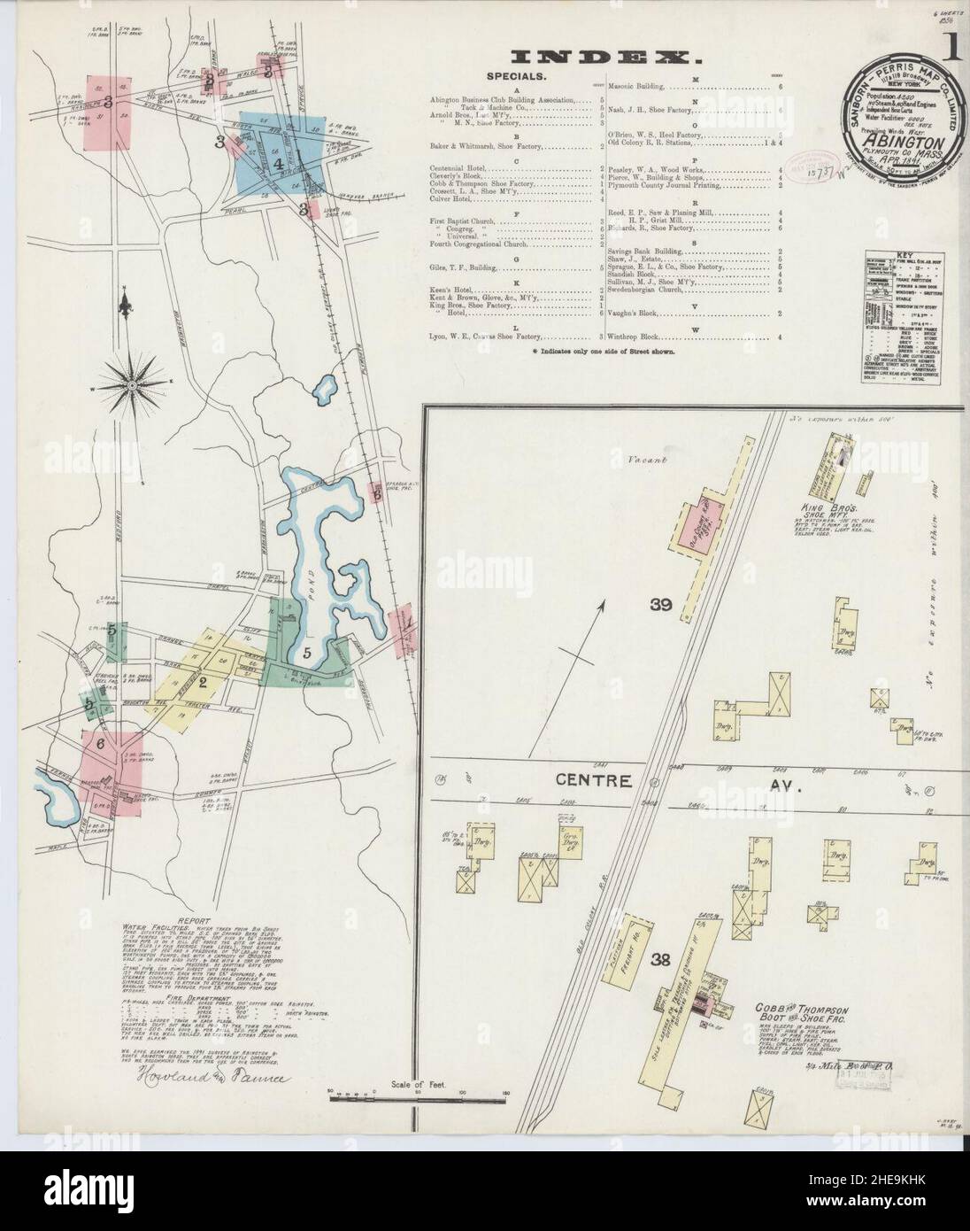Sanborn Fire Insurance Map from Abington, Plymouth County ...