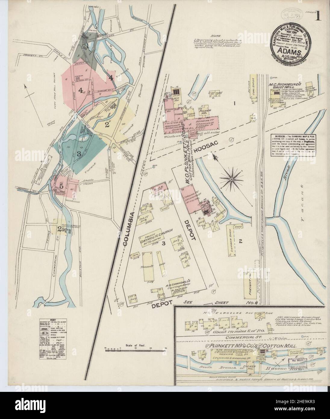 Adams massachusetts map hi-res stock photography and images - Alamy