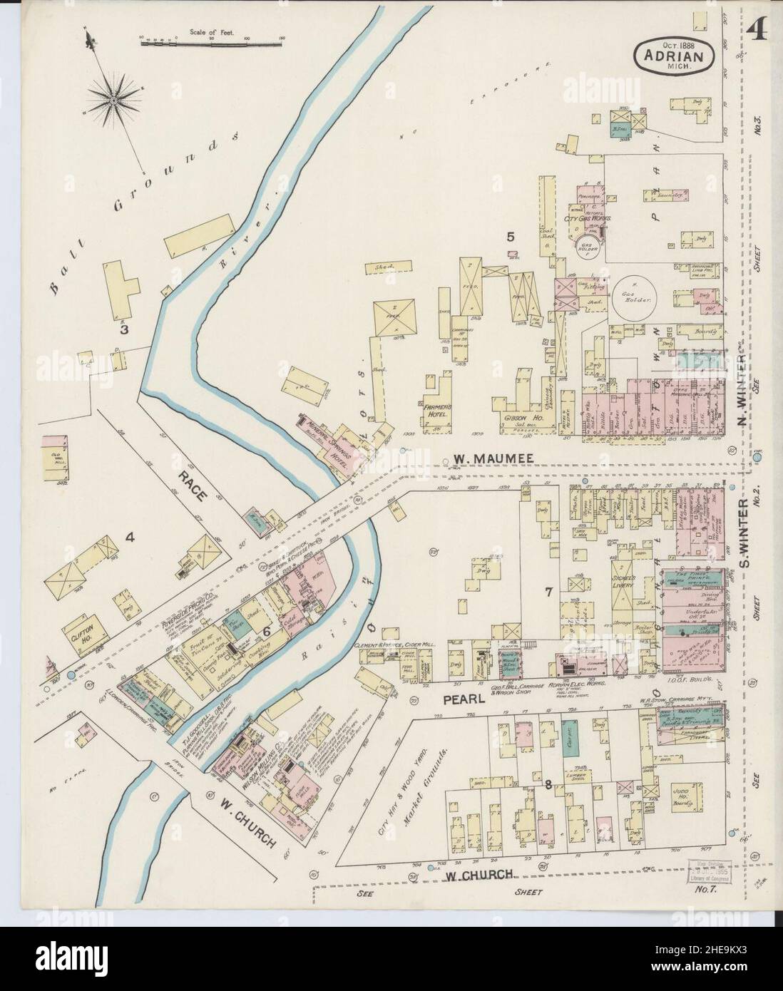 Adrian michigan map hi-res stock photography and images - Alamy