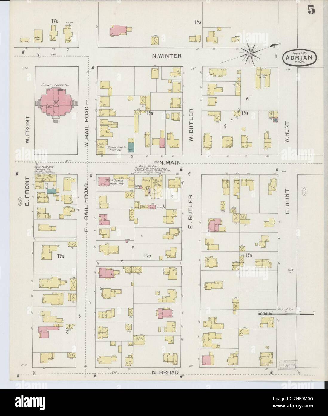 Map of adrian michigan hi-res stock photography and images - Alamy