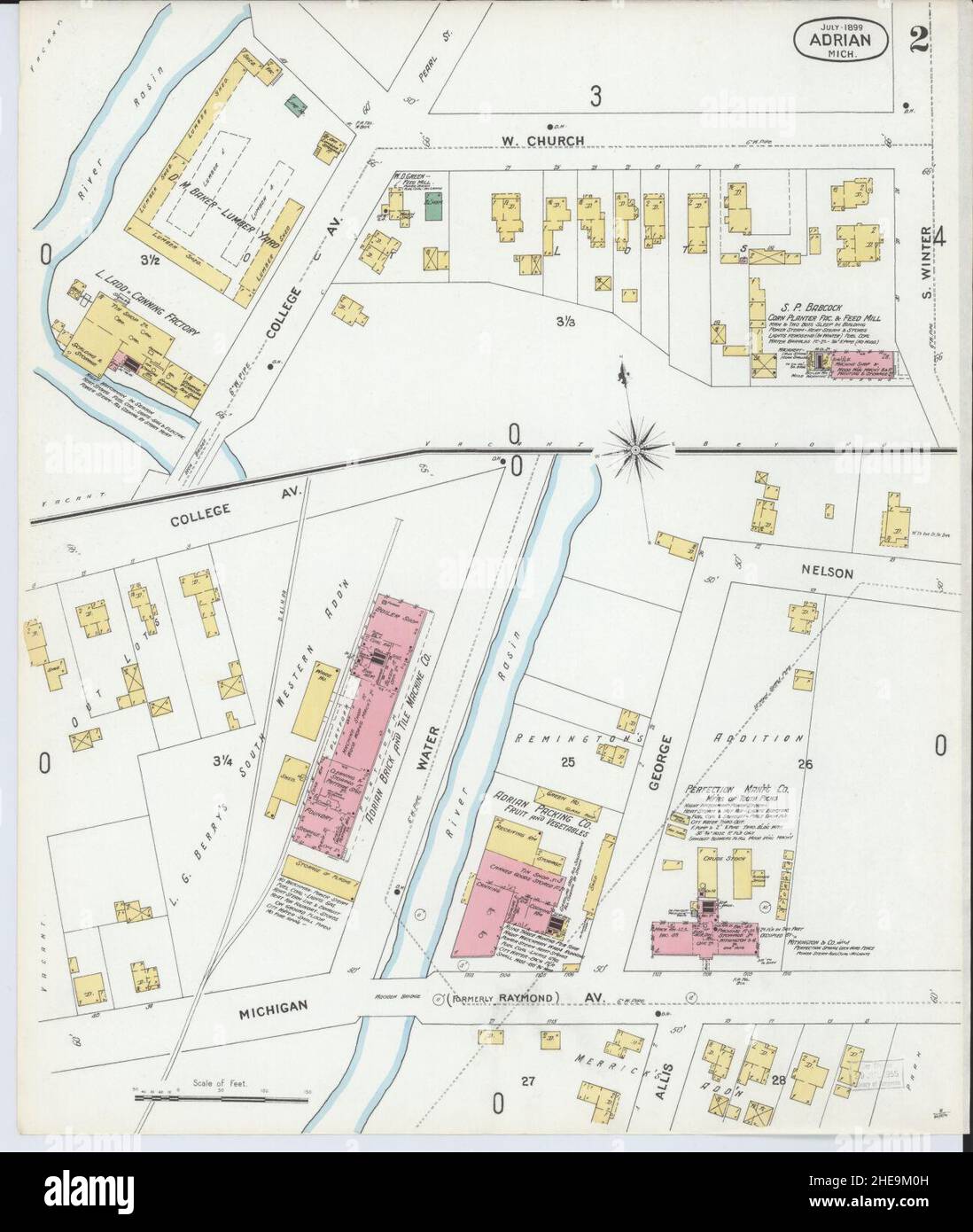 Adrian michigan map hi-res stock photography and images - Alamy