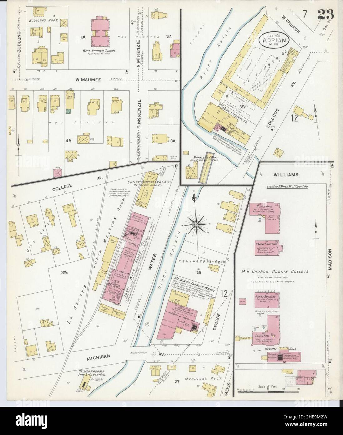 Adrian michigan map hi-res stock photography and images - Alamy