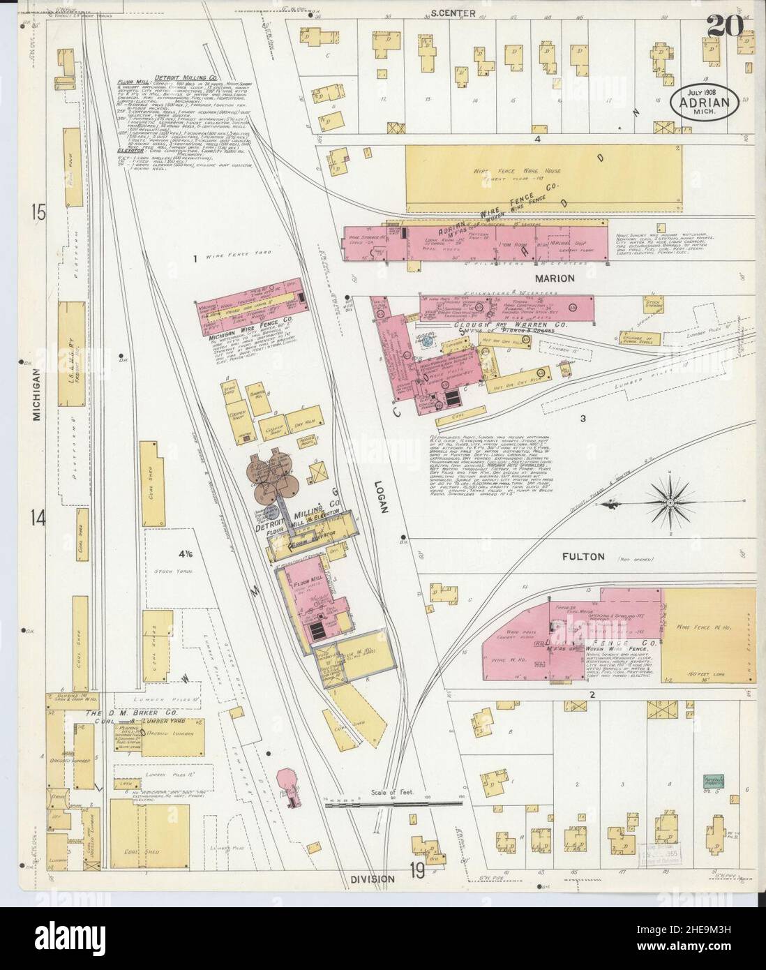 Adrian michigan map hi-res stock photography and images - Alamy