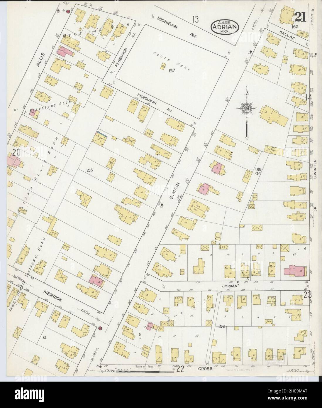 Map of adrian michigan hi-res stock photography and images - Alamy