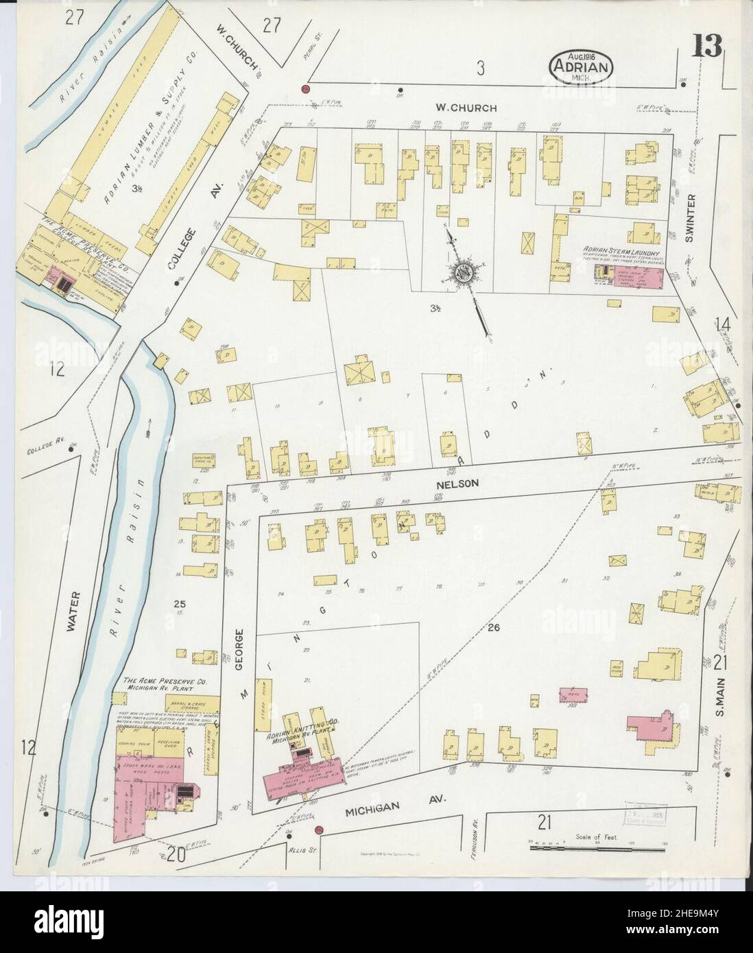 Adrian michigan map hi-res stock photography and images - Alamy