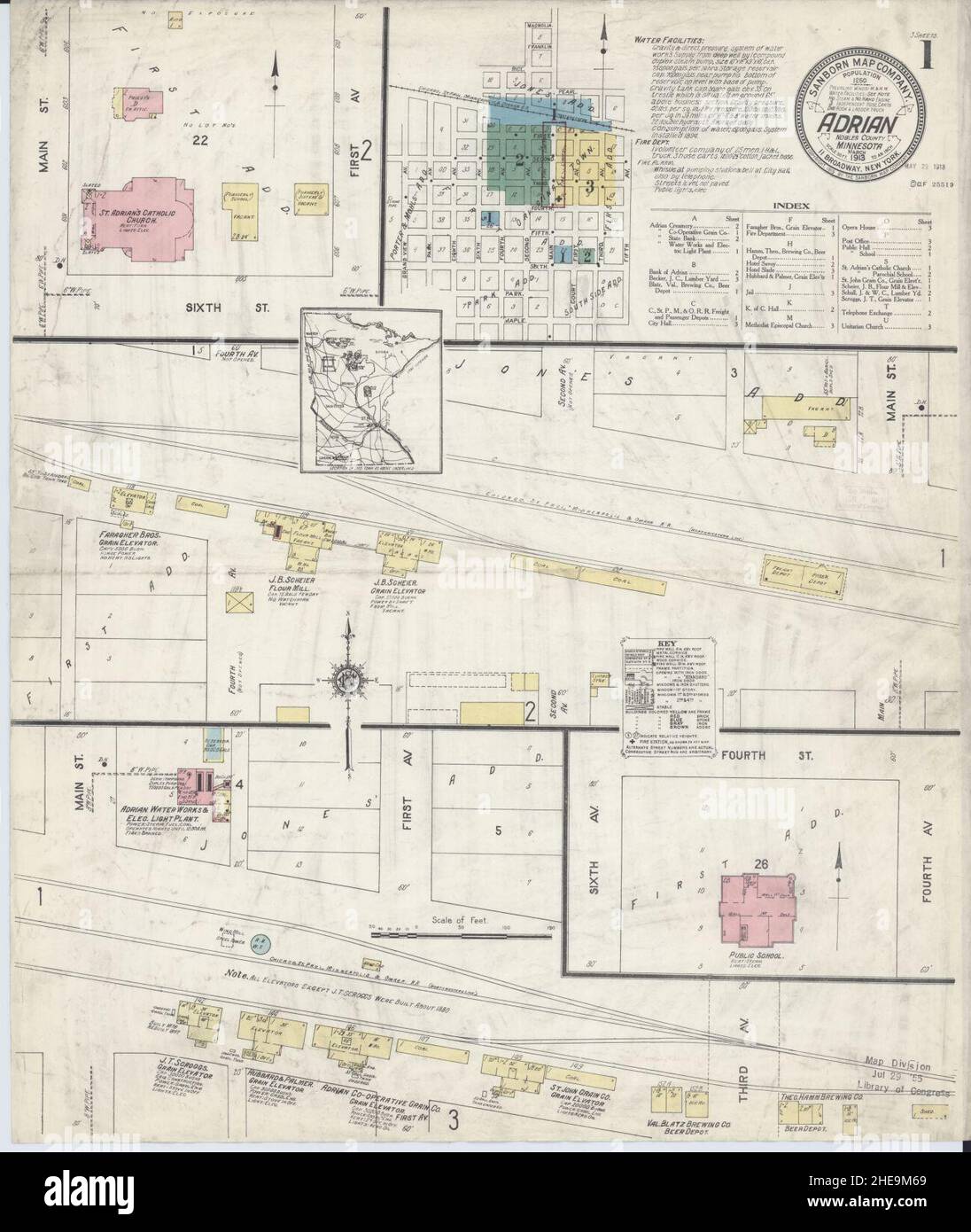 Map of adrian minnesota hi-res stock photography and images - Alamy