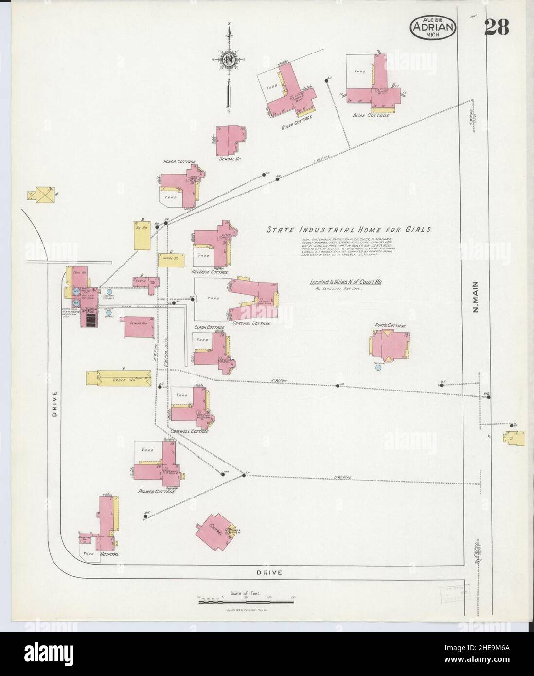Map of adrian michigan hi-res stock photography and images - Alamy
