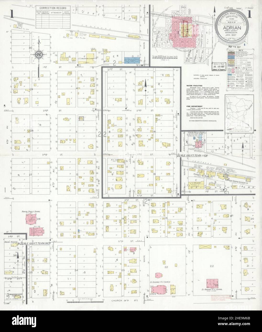 Map of adrian minnesota hi-res stock photography and images - Alamy
