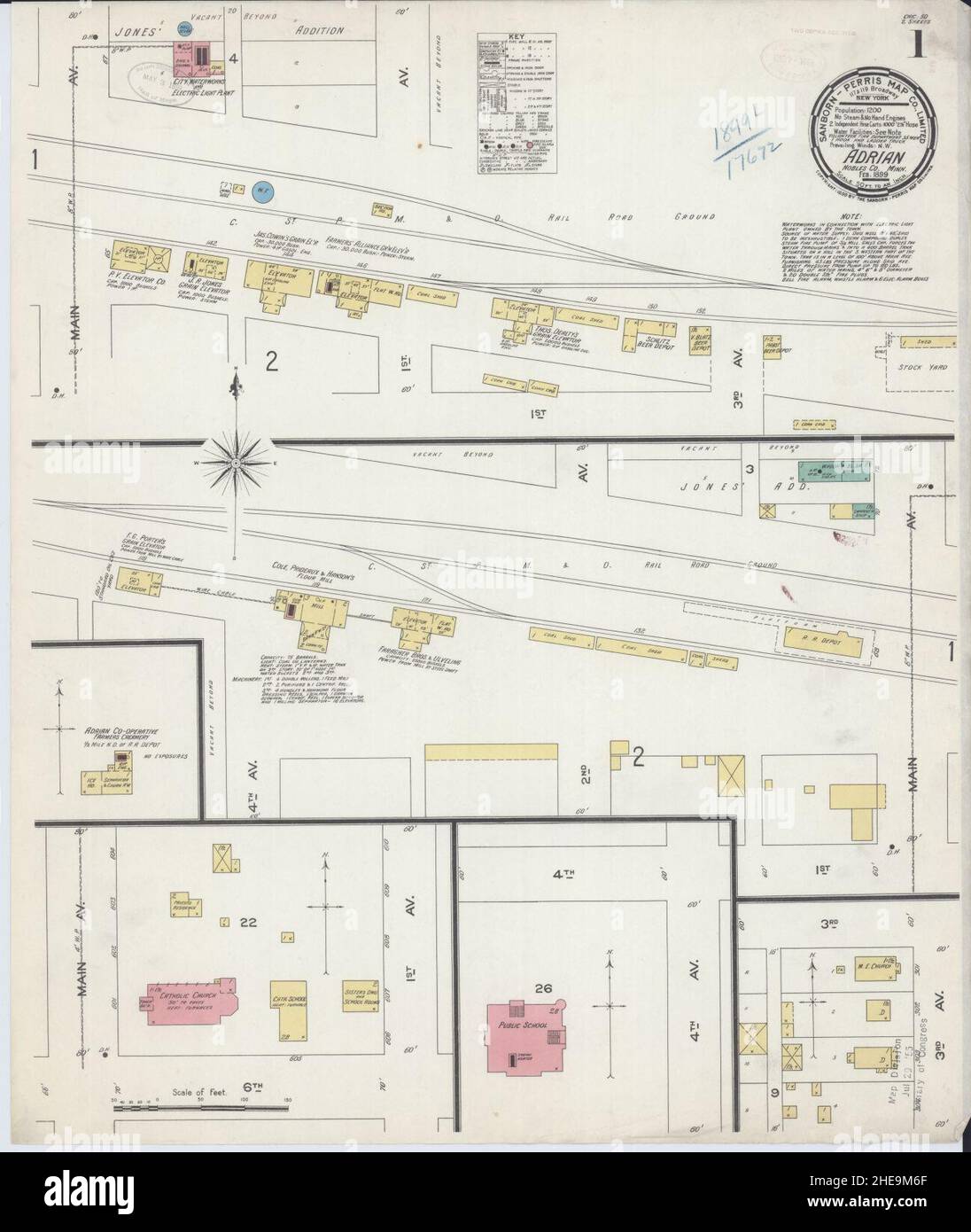 Map of adrian minnesota hi-res stock photography and images - Alamy