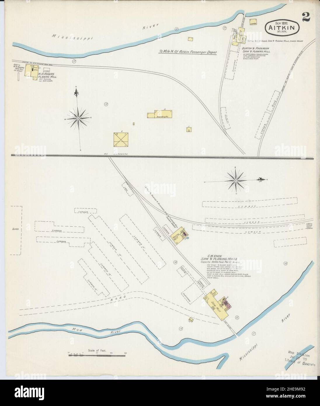 Sanborn Fire Insurance Map from Aitkin, Aitkin County, Minnesota Stock ...