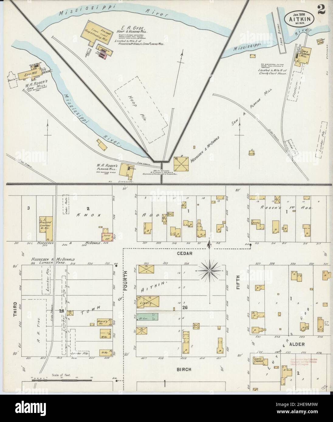 Sanborn Fire Insurance Map from Aitkin, Aitkin County, Minnesota Stock ...