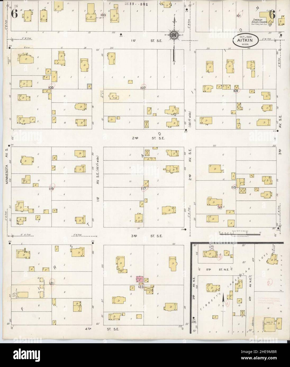 Sanborn Fire Insurance Map from Aitkin, Aitkin County, Minnesota Stock ...