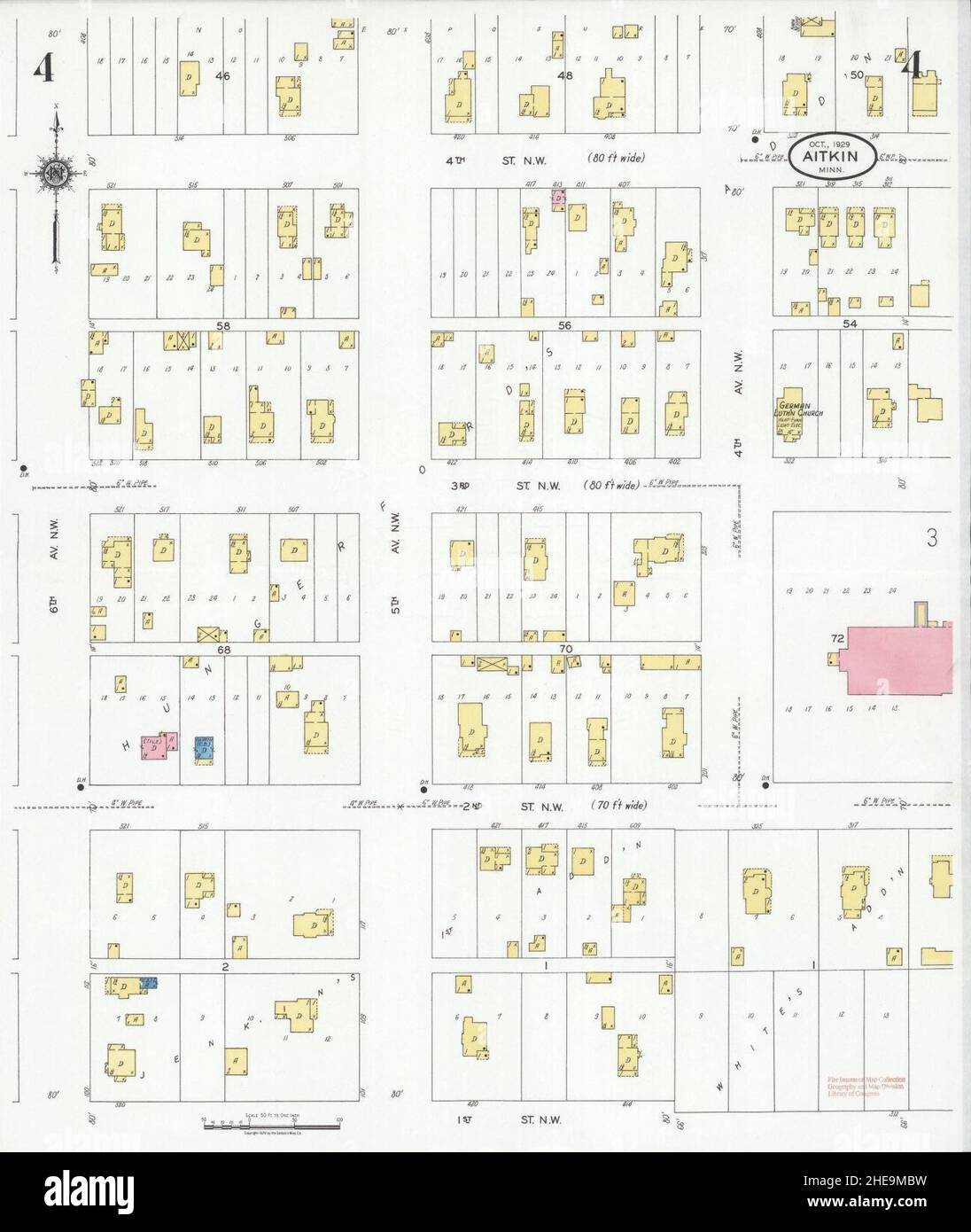 Sanborn Fire Insurance Map from Aitkin, Aitkin County, Minnesota Stock ...