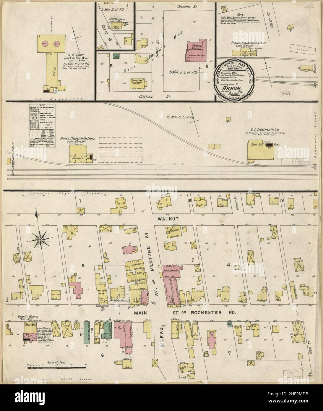Sanborn Fire Insurance Map from Akron, Fulton County, Indiana Stock ...